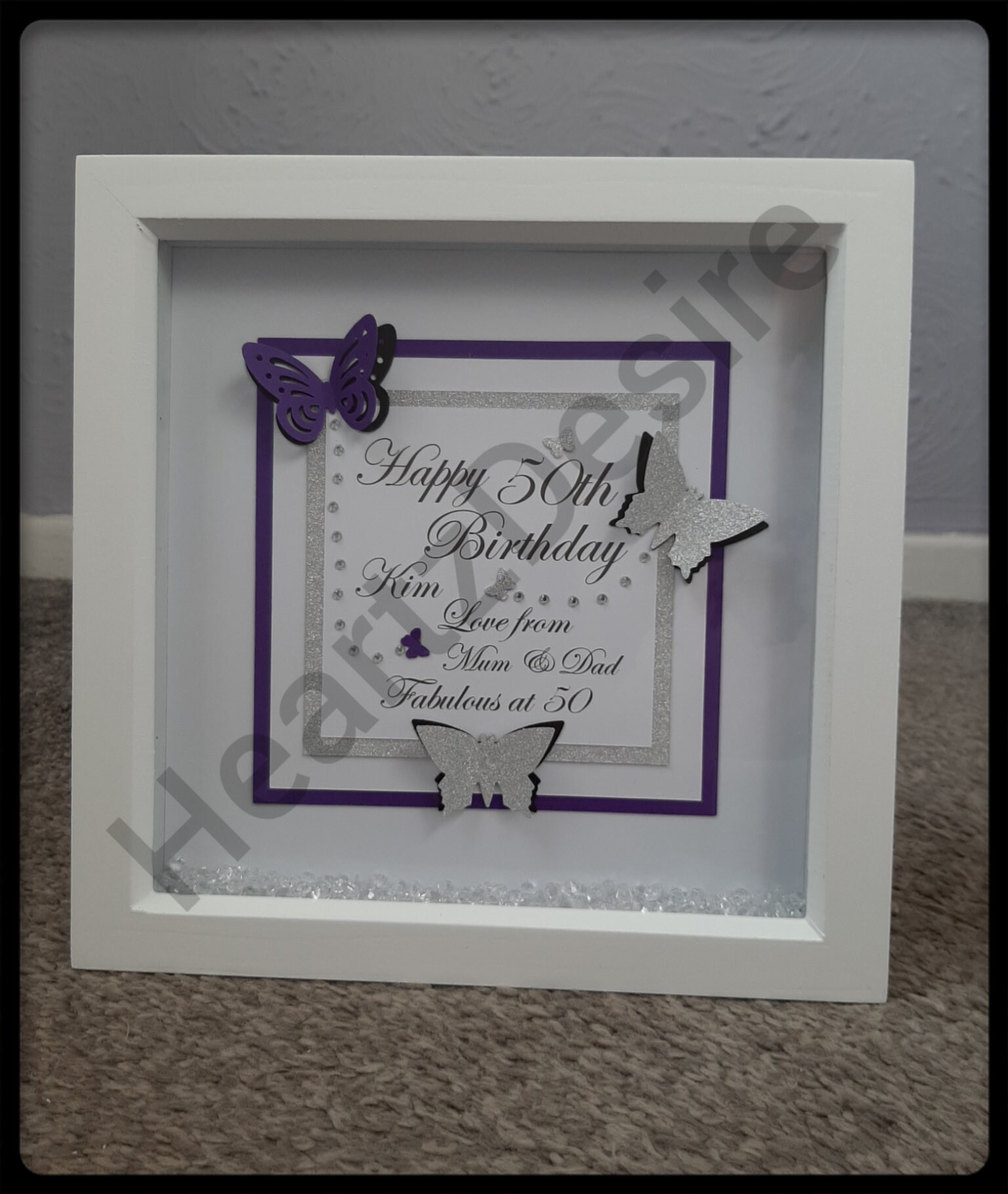 Personalised Box Frame, 50th Birthday Gift, Personalised 50th Box Frame ...