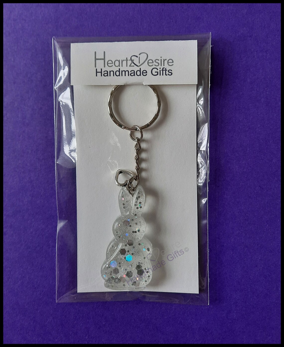 Resin Bunny Rabbit Keyring, Easter Gifts, Resin Keyring, Rabbit Keyring ...