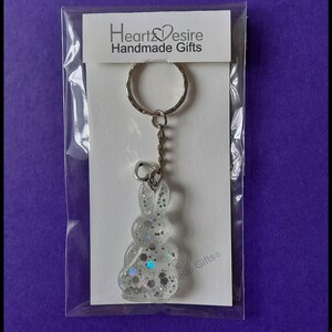 Resin Bunny Rabbit Keyring, Easter Gifts, Resin Keyring, Rabbit Keyring ...