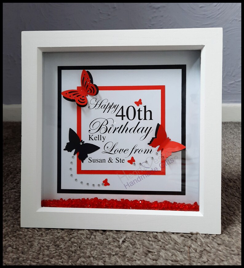 Personalised Box Frame, 40th Birthday Gift, Personalised 40th Box Frame ...