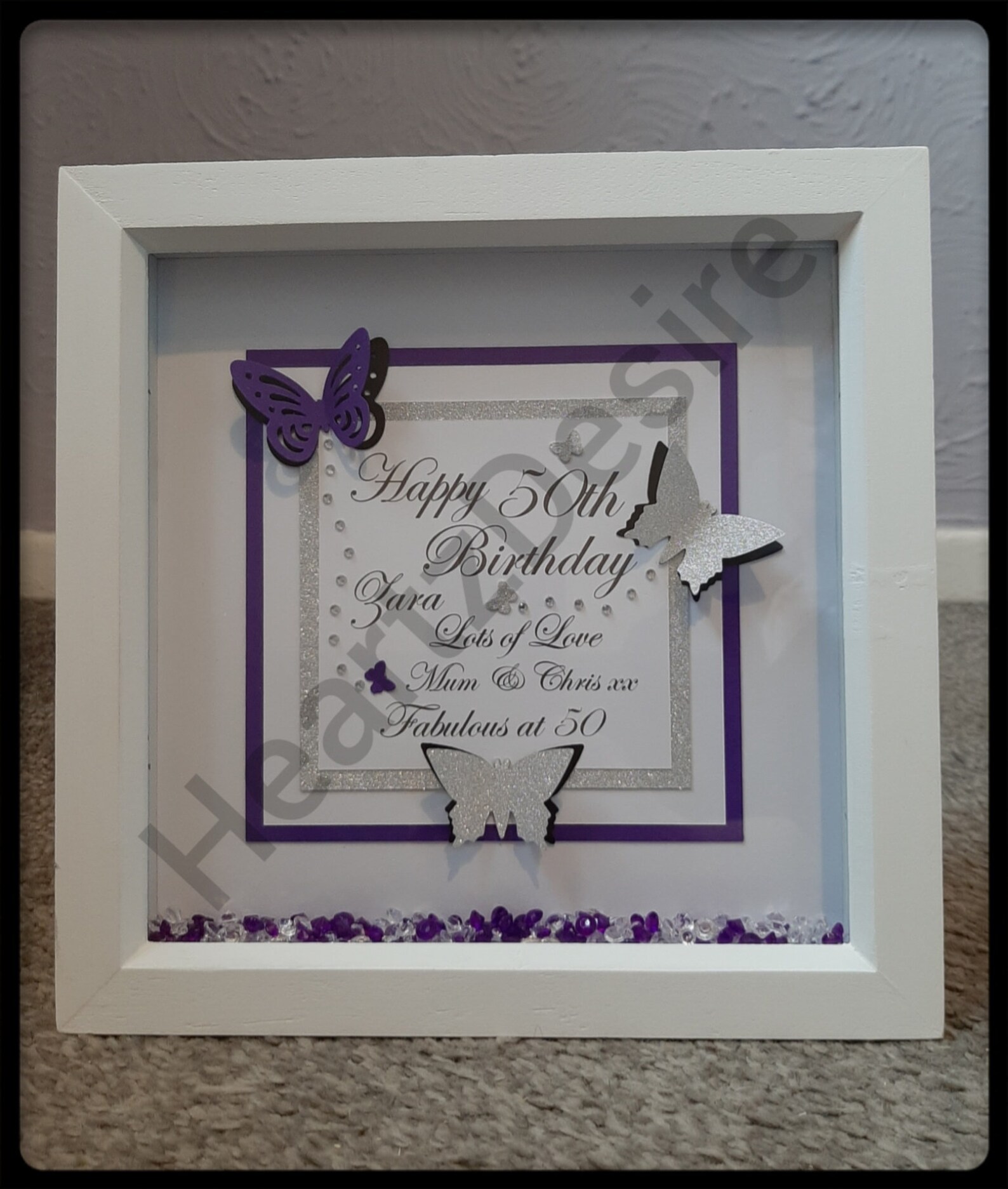 Personalised Box Frame, 50th Birthday Gift, Personalised 50th Box Frame ...