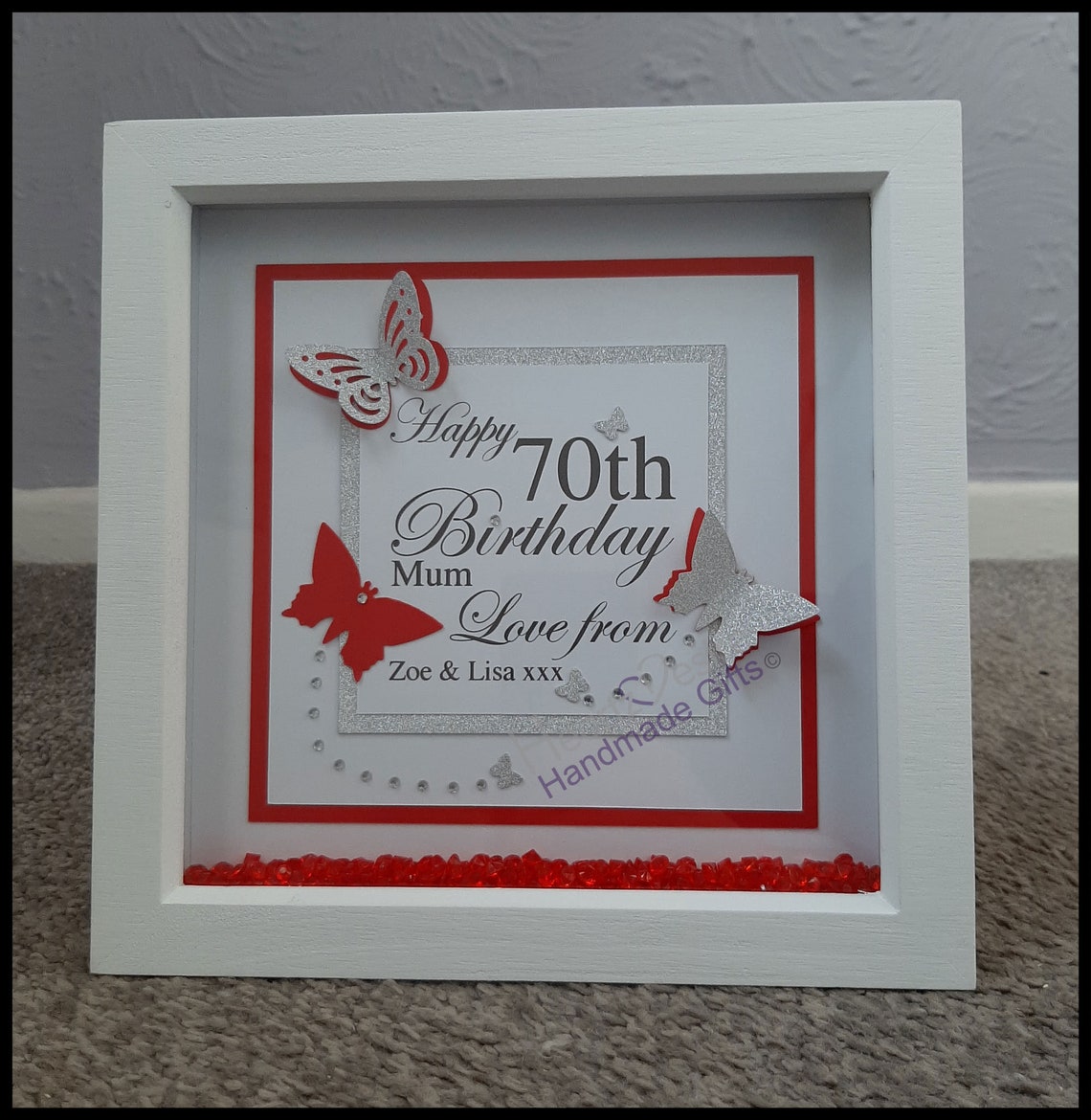 Personalised Box Frame, 70th Birthday Gift, Personalised 70th Box Frame ...