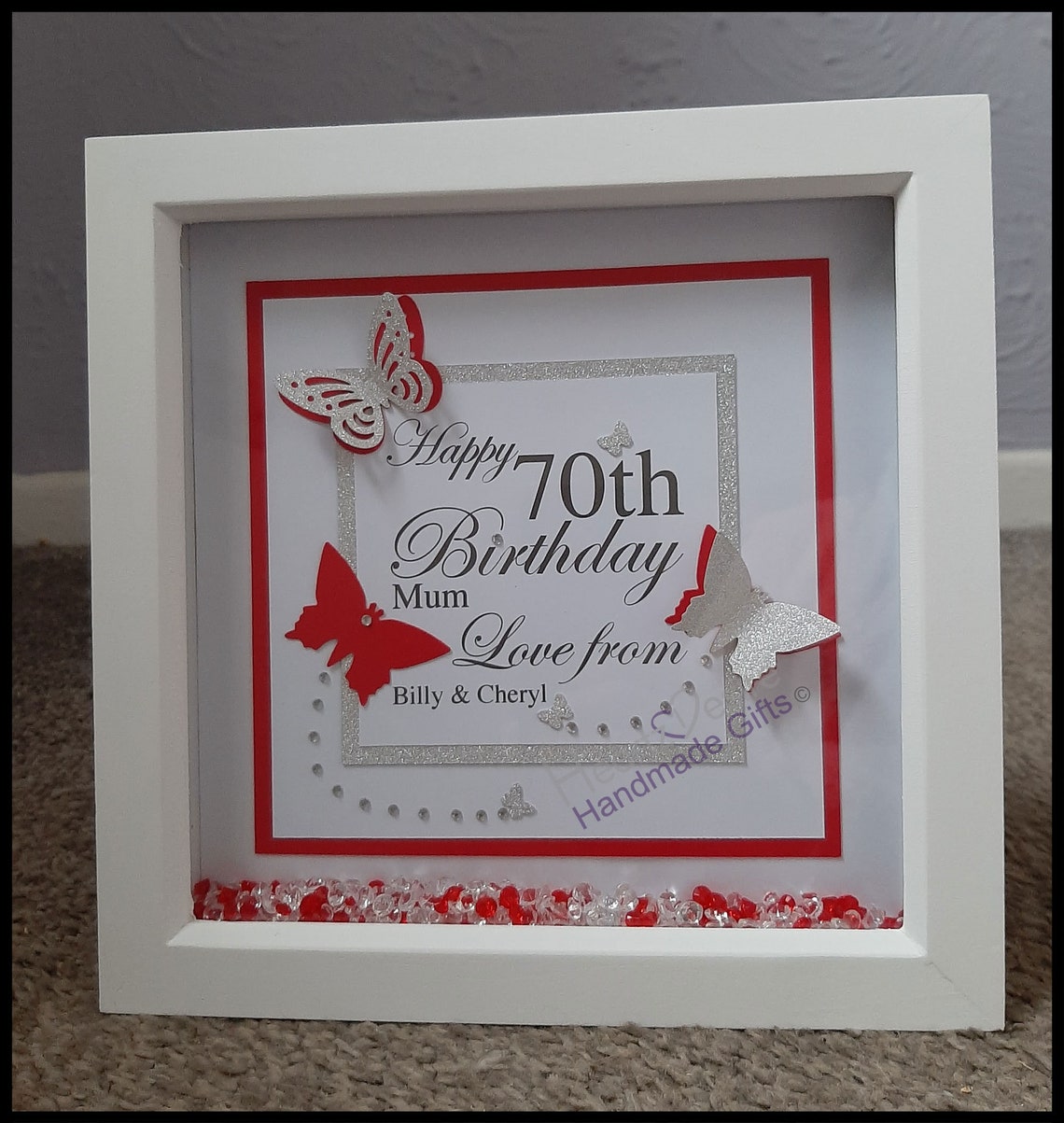 Personalised Box Frame, 70th Birthday Gift, Personalised 70th Box Frame ...