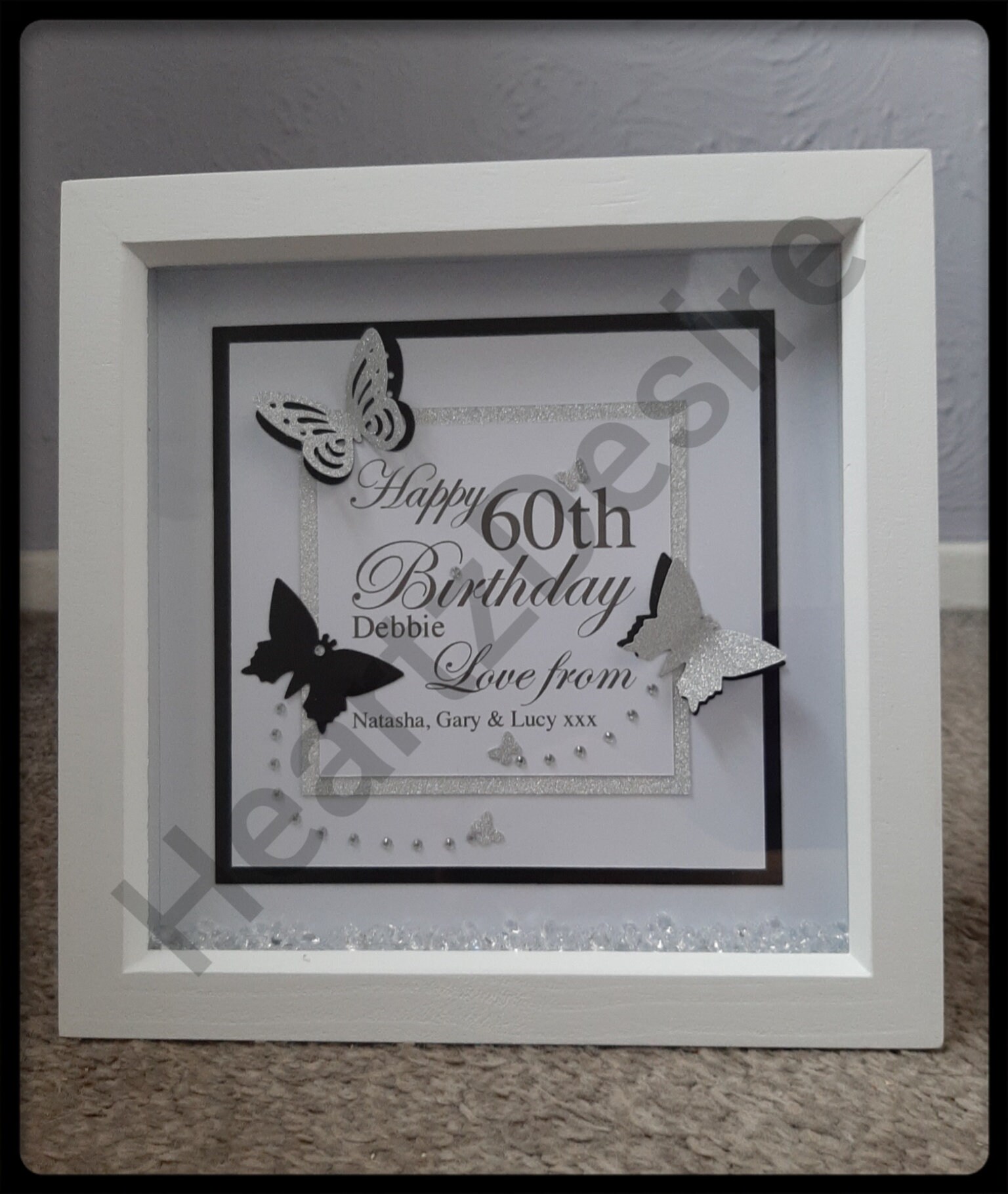 Personalised Box Frame, 60th Birthday Gift, Personalised 60th Box Frame ...