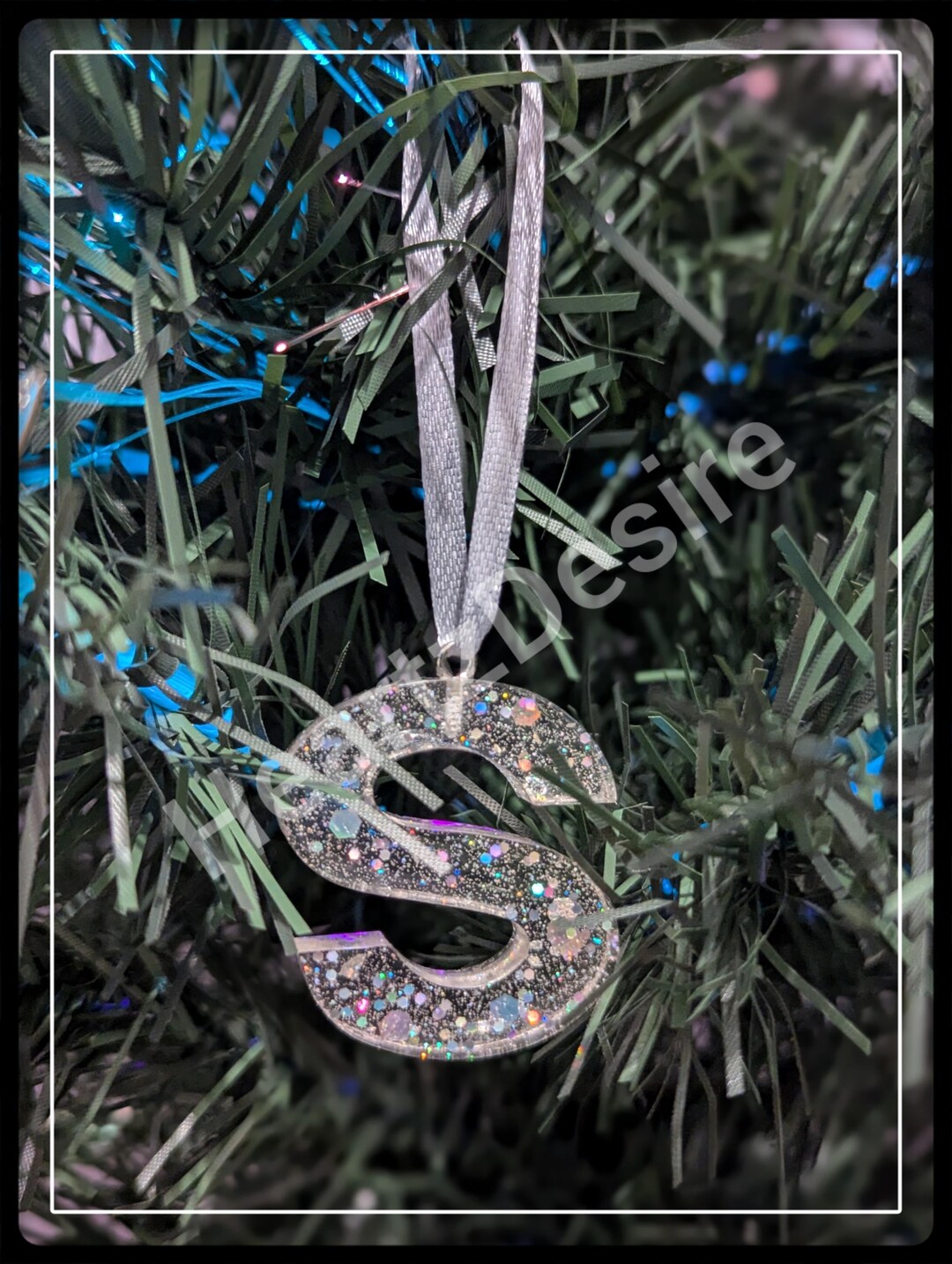 Initial Christmas Tree Decoration, Resin Initial Christmas Tree ...
