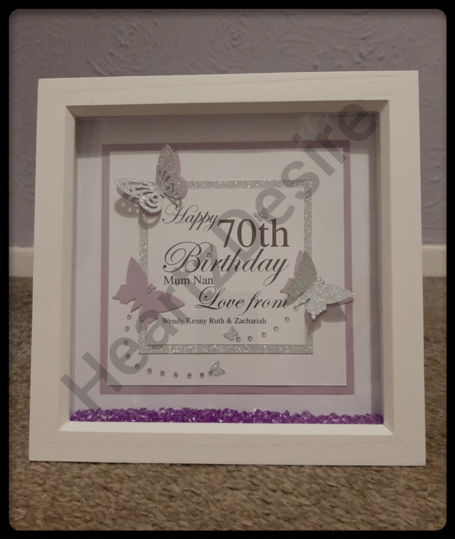 Personalised Box Frame, 70th Birthday Gift, Personalised 70th Box Frame ...