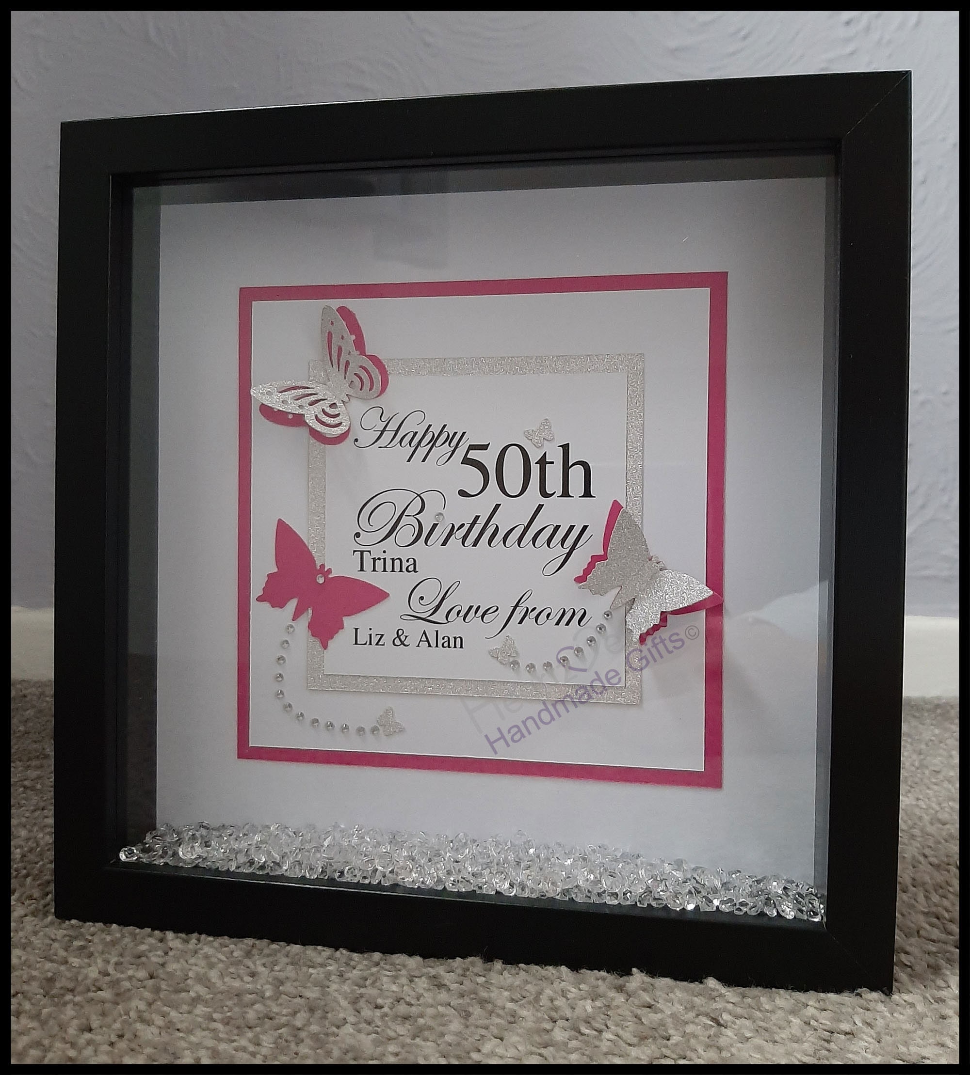 Personalised Box Frame, 50th Birthday Gift, Personalised 50th Box Frame ...