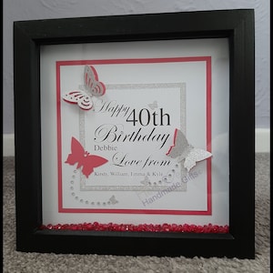 Personalised Box Frame 40th Birthday Gift Personalised 40th - Etsy