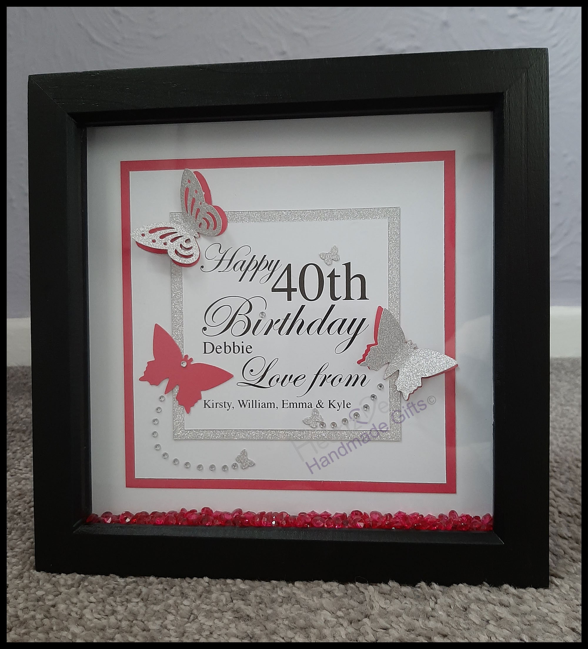Personalised Box Frame, 40th Birthday Gift, Personalised 40th Box Frame ...