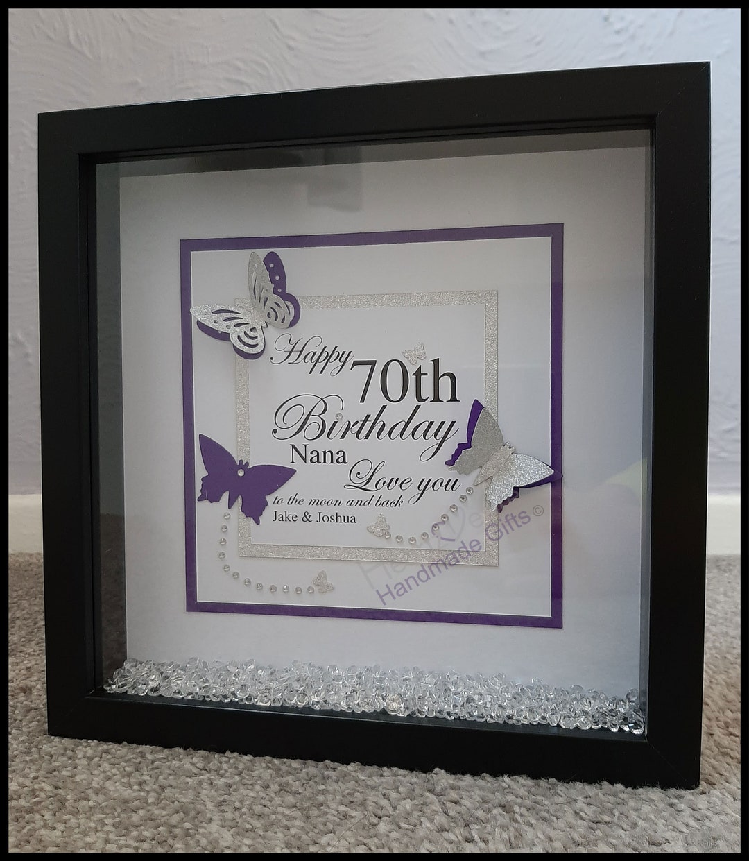 Personalised Box Frame, 70th Birthday Gift, Personalised 70th Box Frame ...