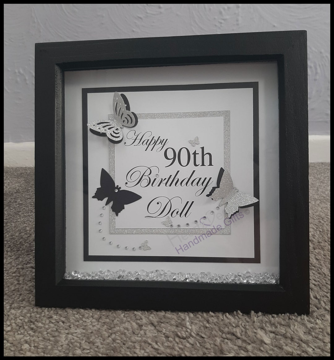 Personalised Box Frame, 90th Birthday Gift, Personalised 90th Box Frame ...