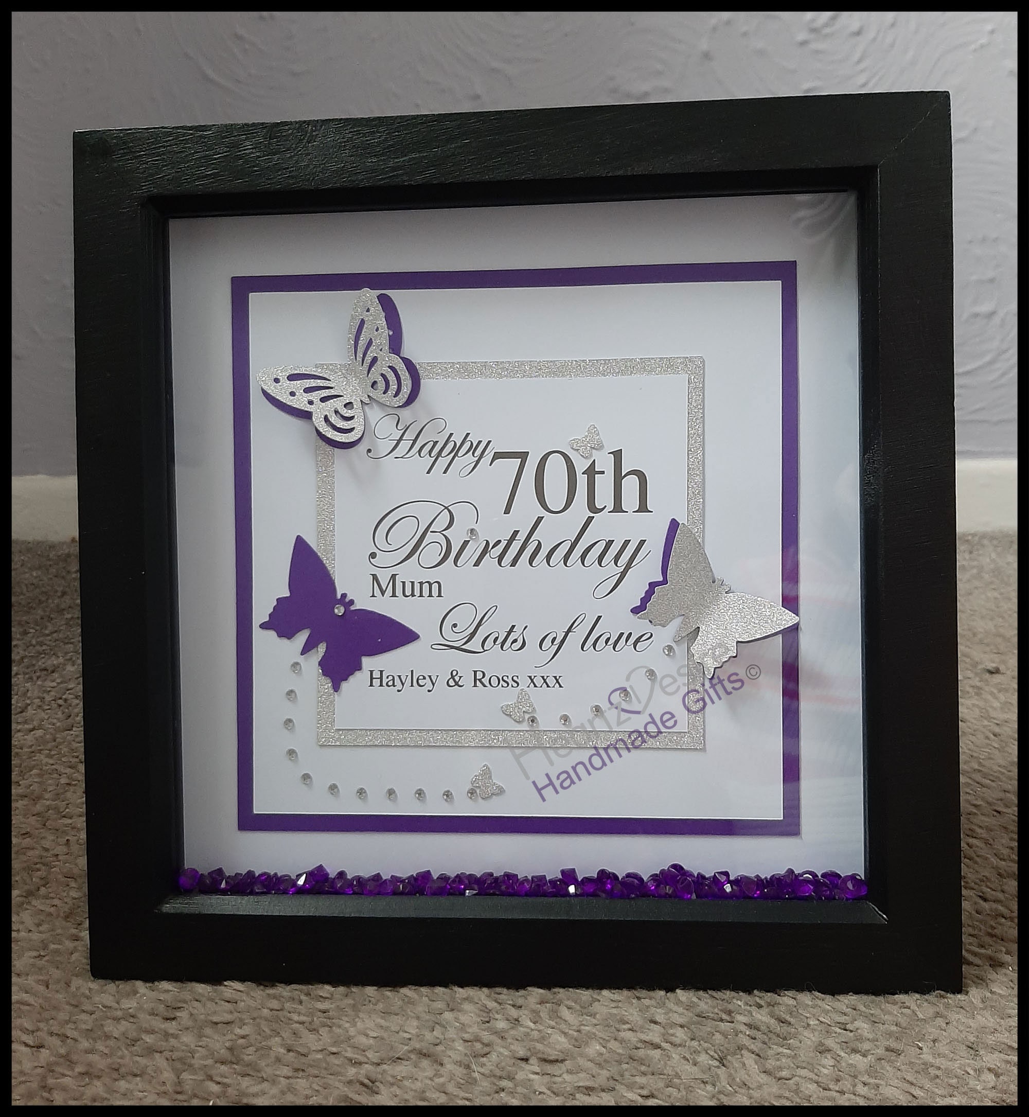 Personalised Box Frame, 70th Birthday Gift, Personalised 70th Box Frame ...