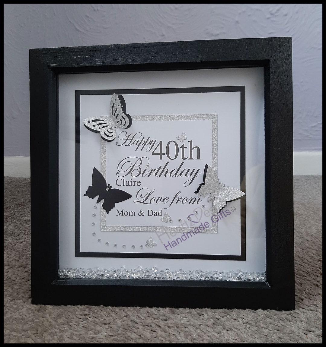 Personalised Box Frame, 40th Birthday Gift, Personalised 40th Box Frame ...