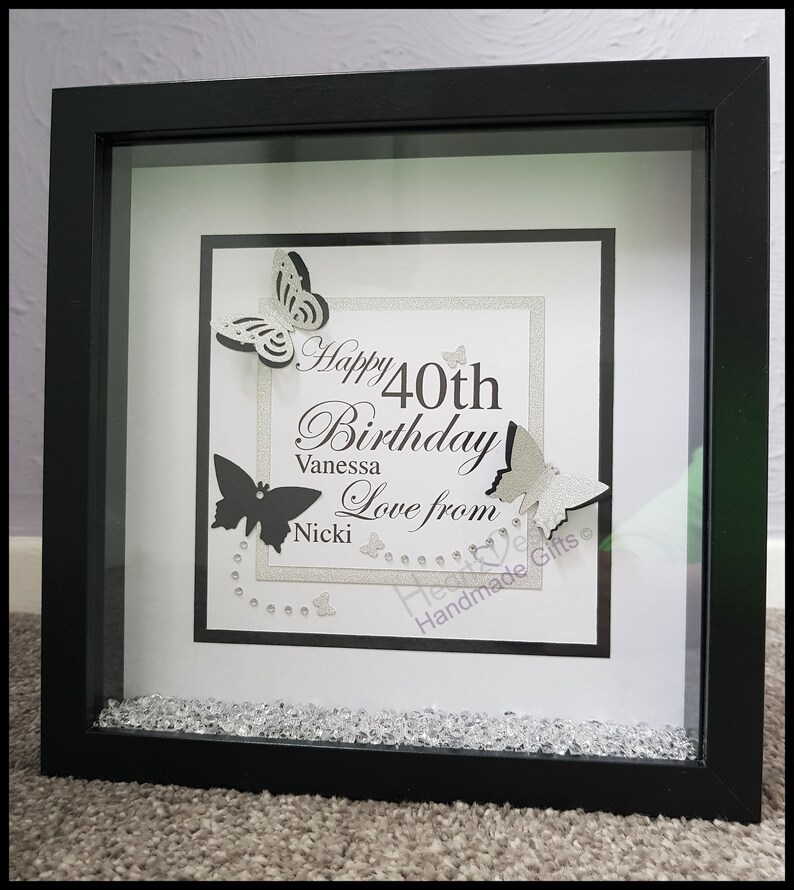 Personalised Box Frame, 40th Birthday Gift, Personalised 40th Box Frame ...