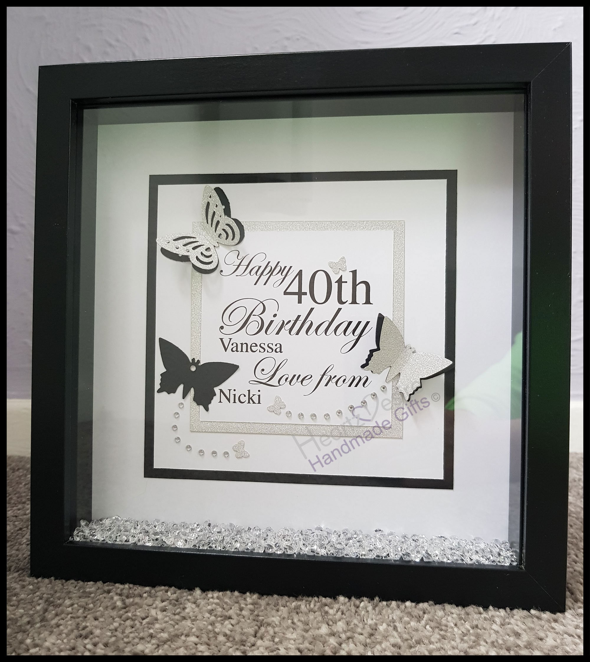 Personalised Box Frame, 40th Birthday Gift, Personalised 40th Box Frame ...
