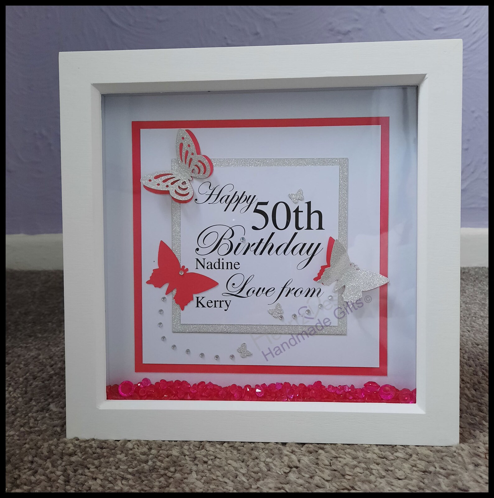 Personalised Box Frame, 50th Birthday Gift, Personalised 50th Box Frame ...