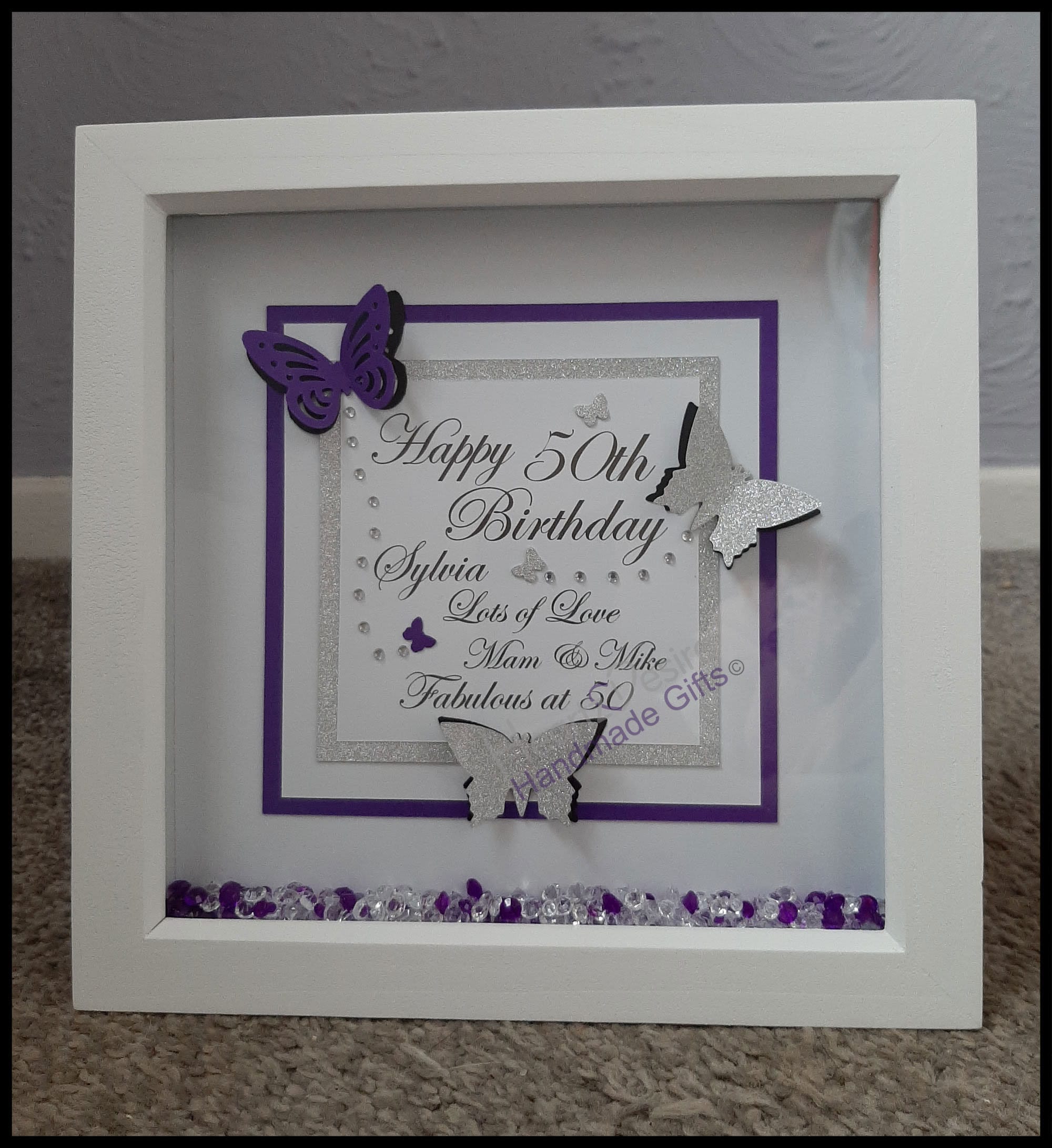 Personalised Box Frame, 50th Birthday Gift, Personalised 50th Box Frame ...
