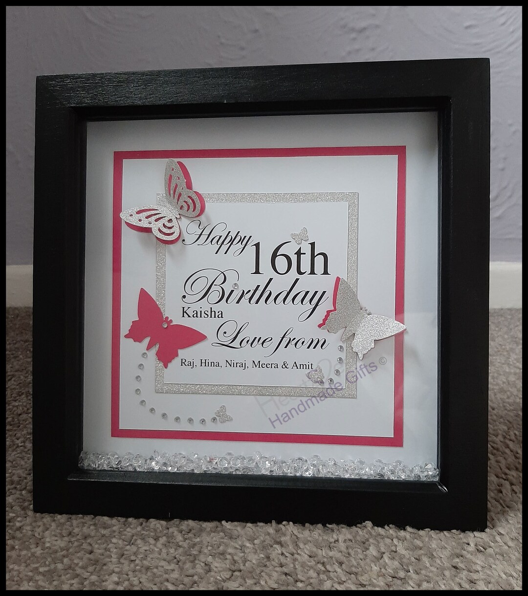 Personalised Box Frame, 16th Birthday Gift, Personalised 16th Box Frame ...
