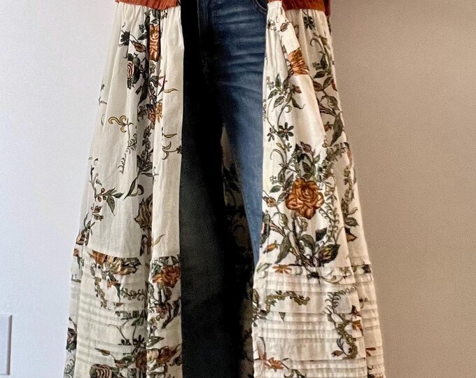 Plus Size Boho Chic Duster, Anthropologie Upcycled Dress, Eyelet Vest ...