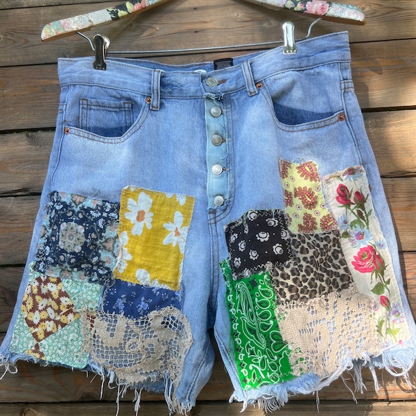 Patched Shorts - Etsy
