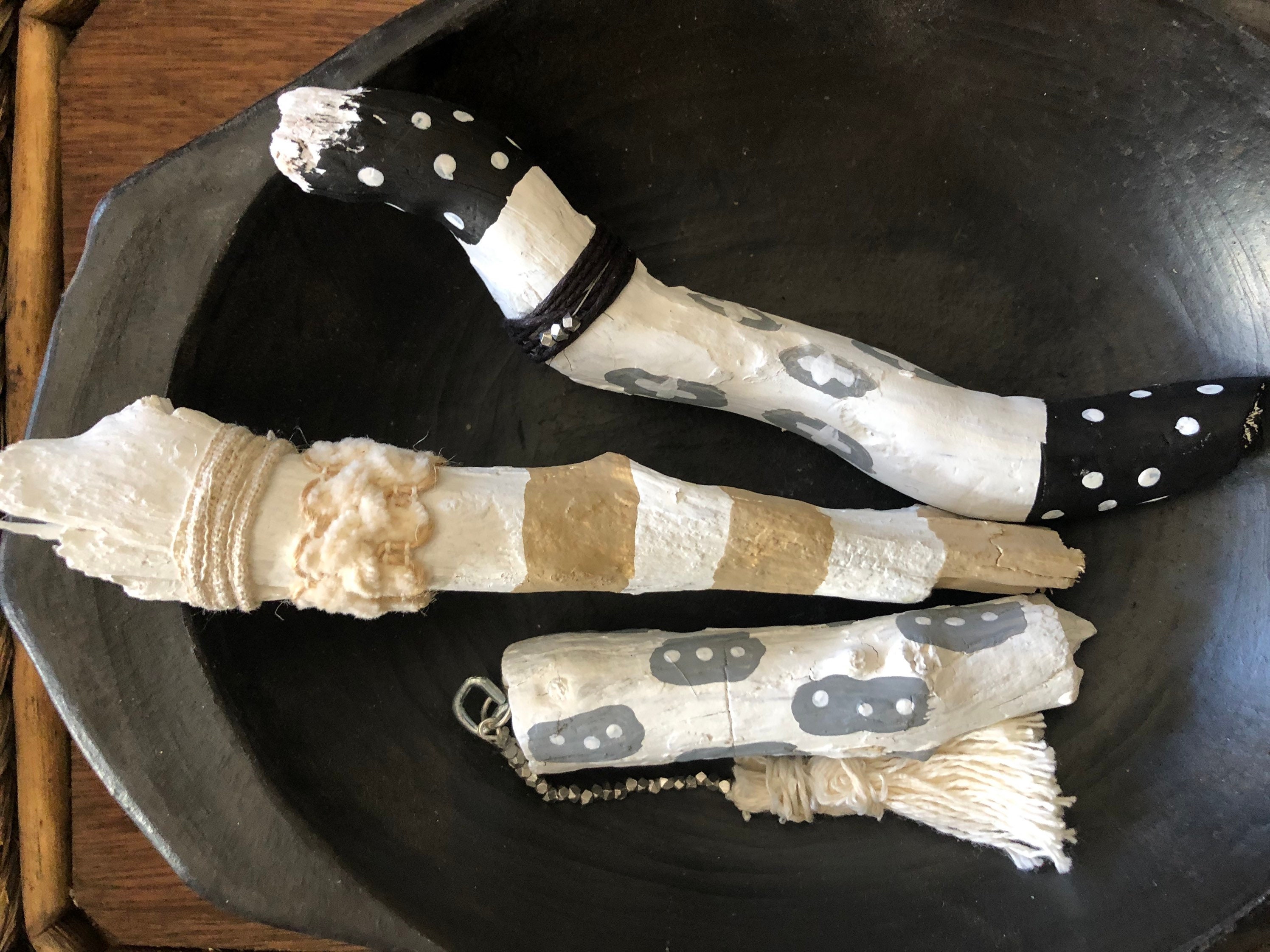 Painted Tribal Sticks Nature Inspired Painted Sticks Spirit | Etsy