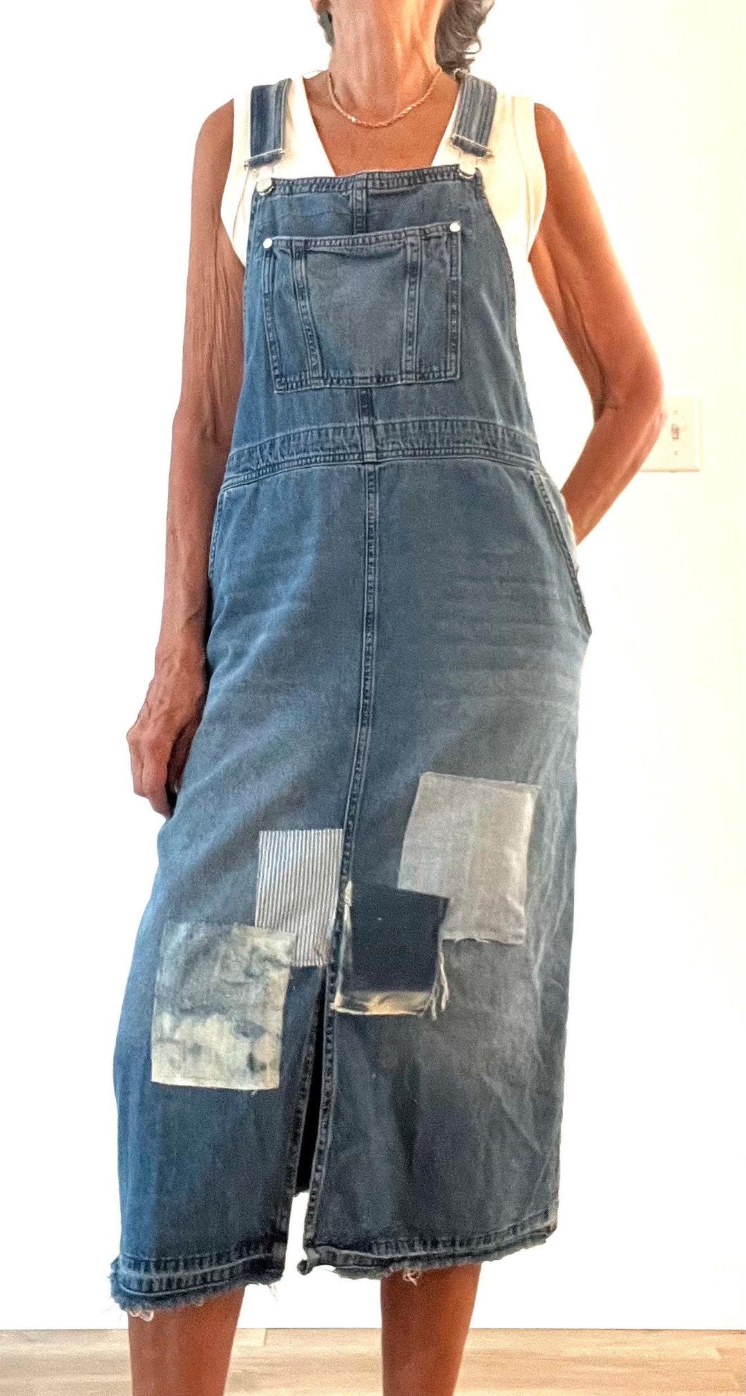 Upcycled Pilcro Brand Overall Dress Size XL, Patched Overalls, Boho ...