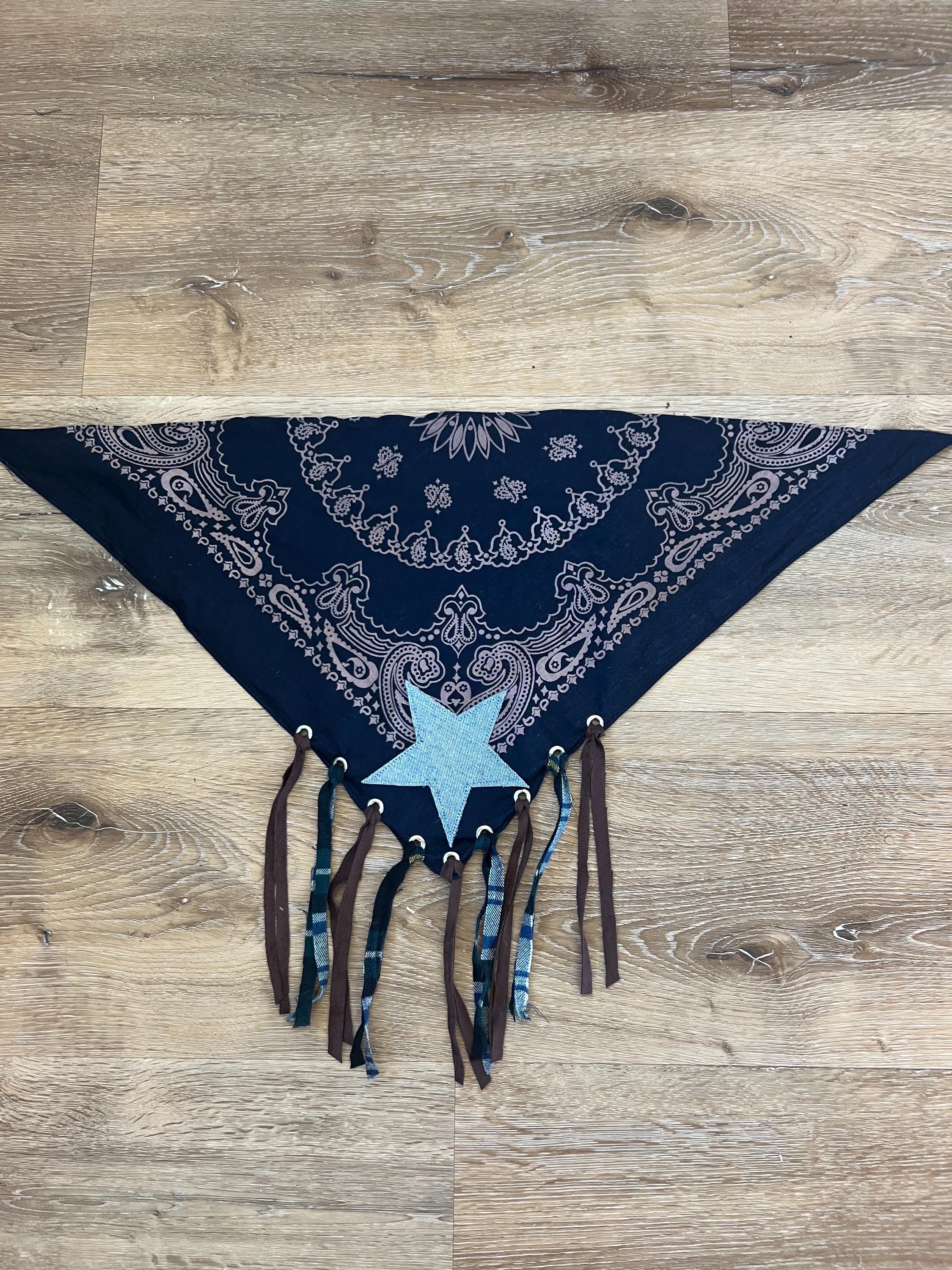 Distressed Fringe Bandana: Western Cowgirl Chic - Etsy