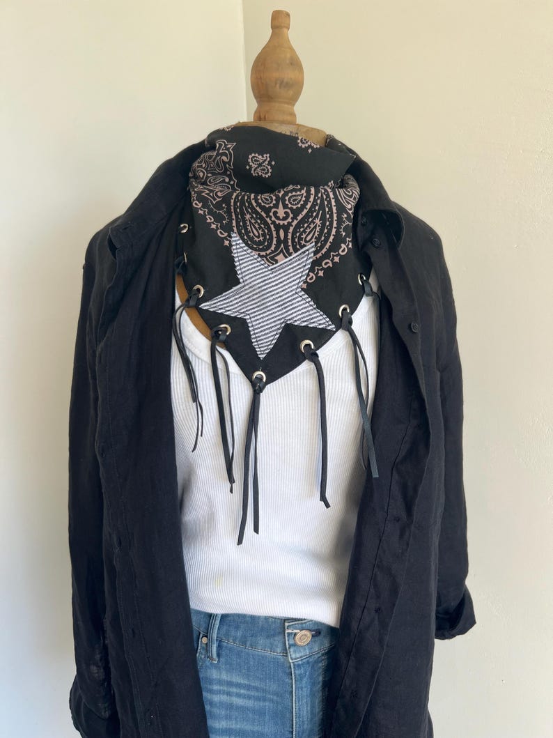 Distressed Fringe Bandana: Western Cowgirl Chic - Etsy