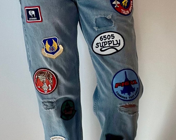 Patched Upcycled Levi Jeans, Festival Inspo, Levis Hippie Jeans, Boho ...