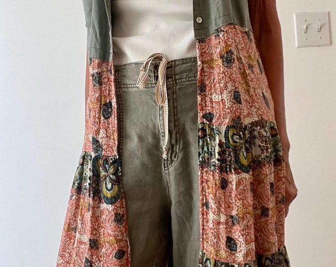 Boho Inspired Duster Coat Dress Layering Piece, Flowy Festival Hippie ...