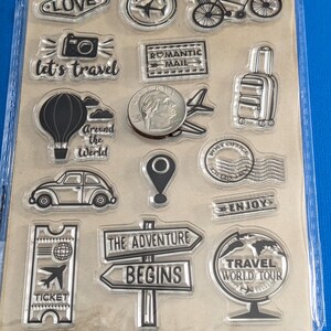Travel Stamps, Travel Cling Stamp Set - Etsy