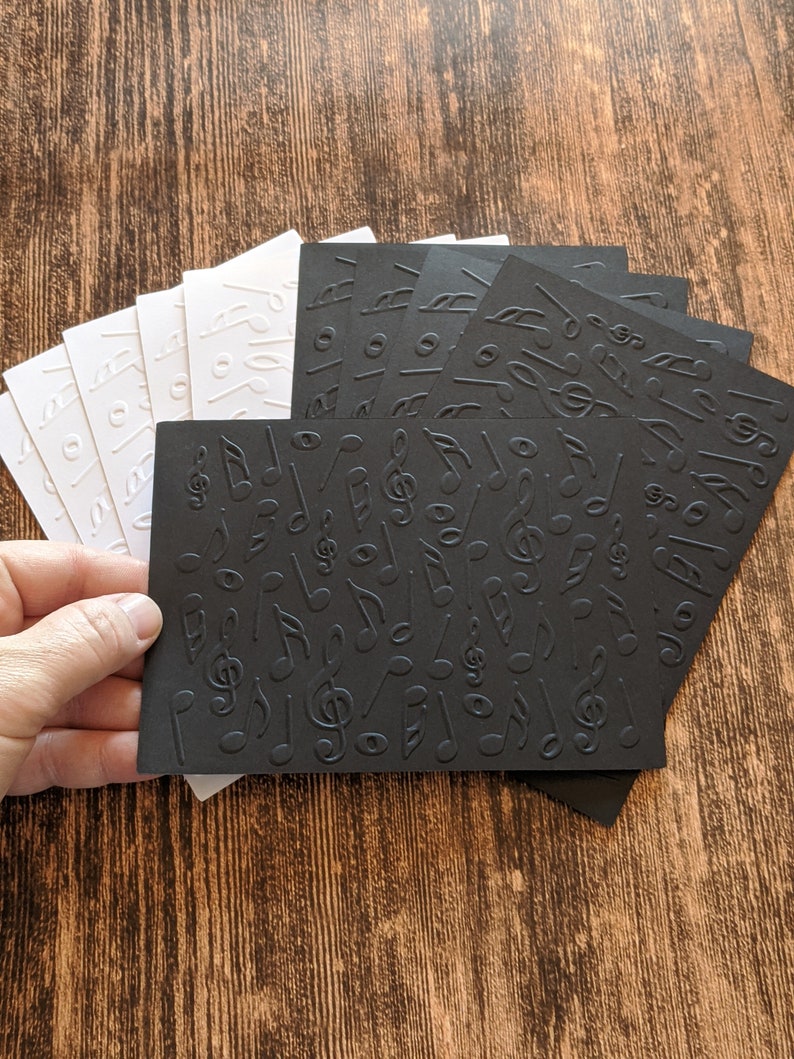 10 Embossed Cardstock Sheets Music Notes - Etsy