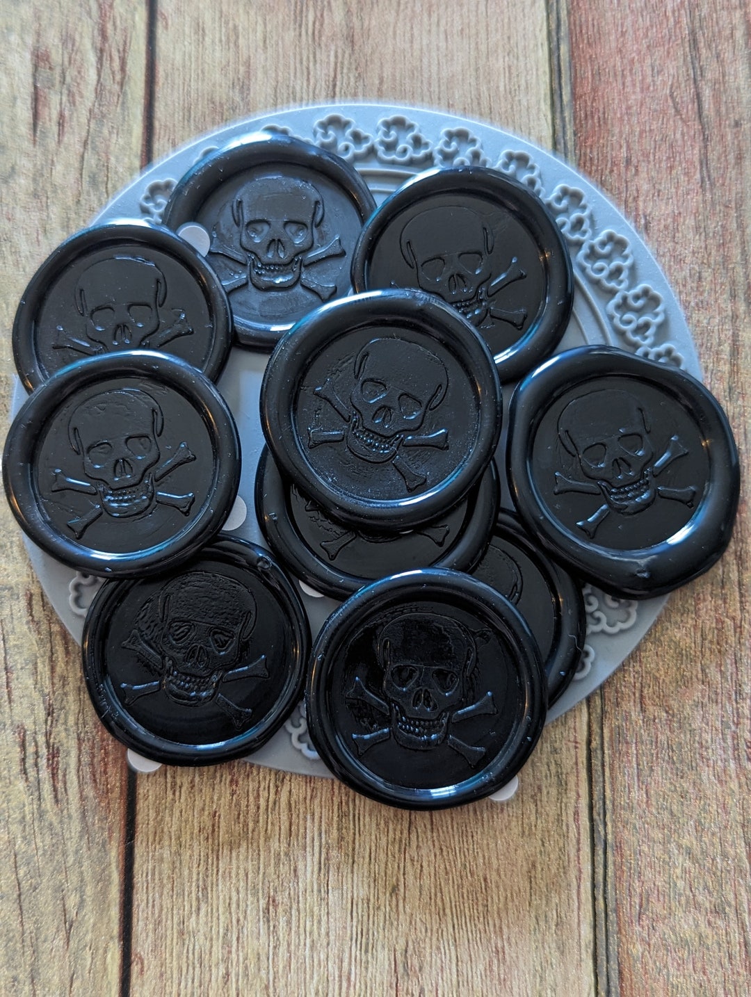 Black Skull and Crossbones Wax Seal Stickers - Etsy