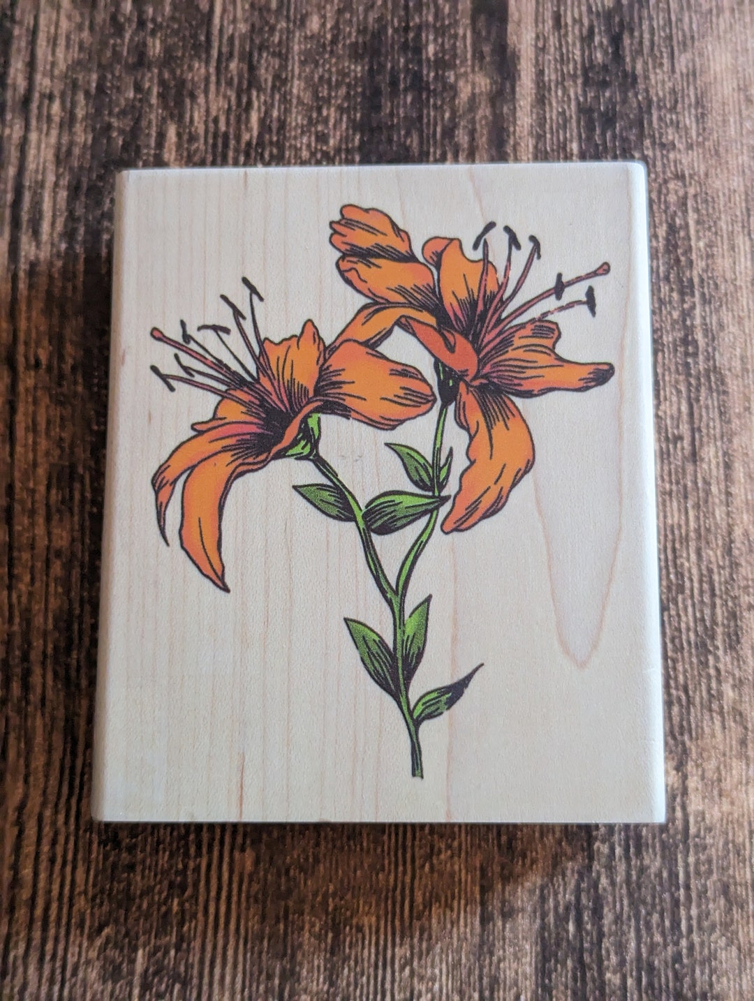 Lily Stamp, Wood Mounted Rubber Stamp - Etsy