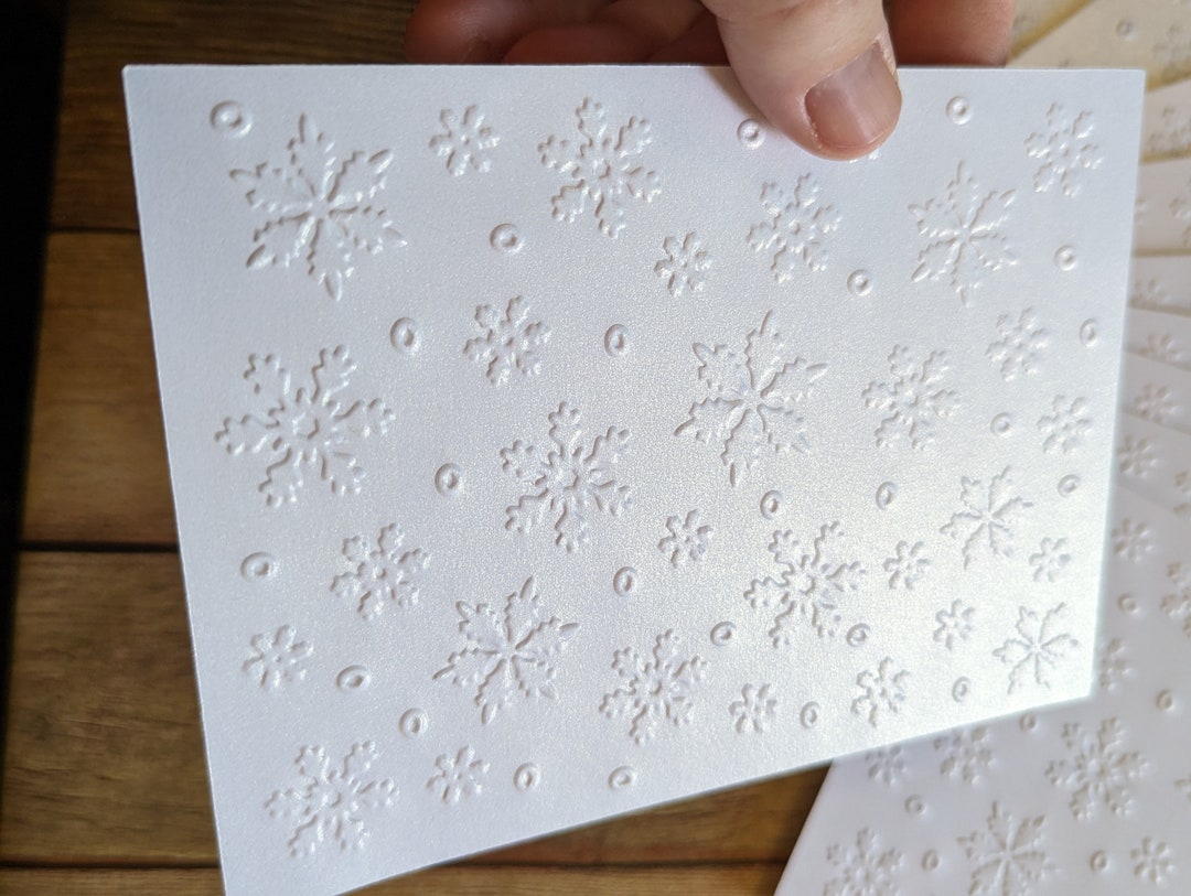Embossed Cardstock Sheets, Metallic White Snowflake 10ct. - Etsy