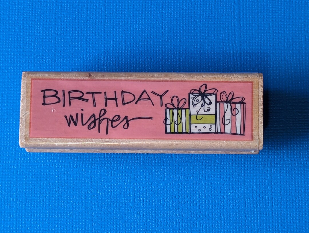 Birthday Wishes Rubber Stamp - Etsy