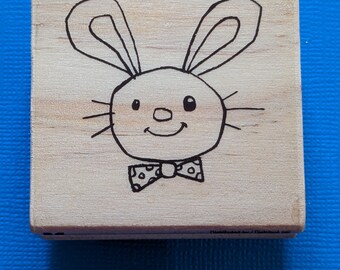 Bunny Looking Right RUBBER STAMP, Bunny Stamp, Rabbit Stamp, Easter ...