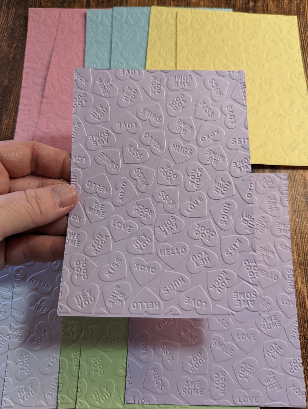 Embossed Cardstock Conversation Hearts 12pc - Etsy
