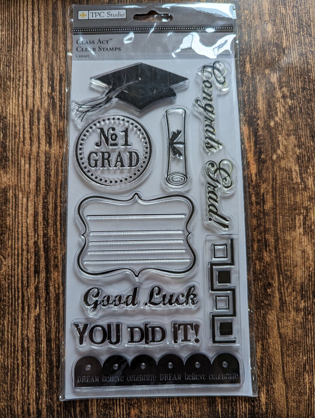 Graduation Clear Cling Stamp Set - Etsy