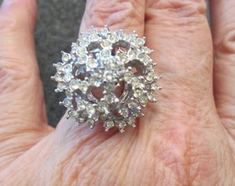 Rhinestone cocktail ring | Etsy