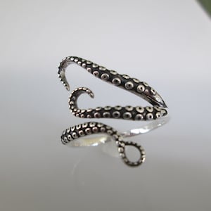 Solid Sterling Silver OCTOPUS Ring>octopus Tentacles (arms) Ring,925 ...