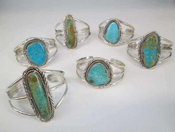 Native American Turquoise Cuff Bracelets>Genuine Turq… - Gem