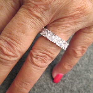 High Grade Sparkling CZ Trillion ETERNITY Band925 Sterling Ring,925 Cz ...