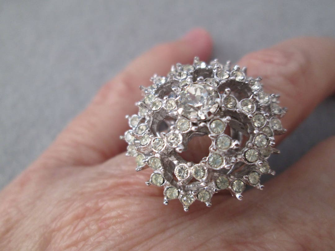 Stunning Vintage Panetta Rhinestone Cocktail Ringsparkling Rhinestone ...