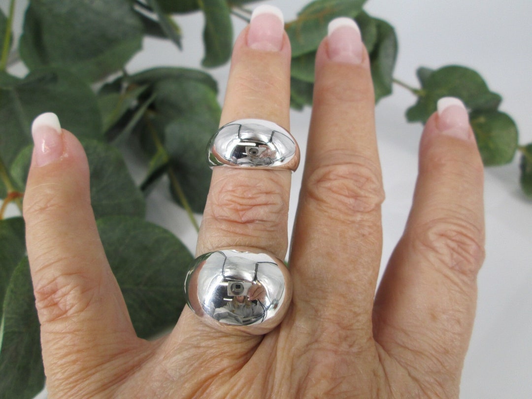 Silver Dome Rings925 Sterling DOME Ring,plain Polished Dome Rings ...