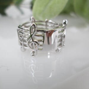 Sterling Silver MUSICAL NOTES Band Ring>musician Ring,music Ring ...