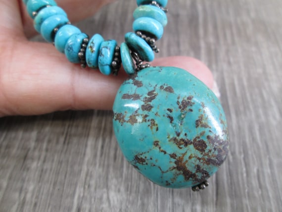 Turquoise Necklace>Turquoise Disc necklace,Turquoise … - Gem