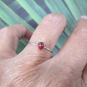 Sterling Silver LADYBUG Ring>ladybug Ring,925 Ladybird Ring,dainty ...