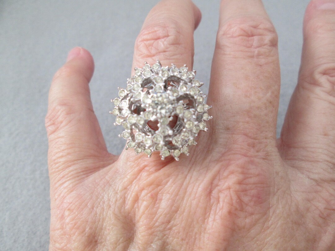 Vintage Panetta Rhinestone Cocktail Ring>sparkling Rhinestone Cocktail ...
