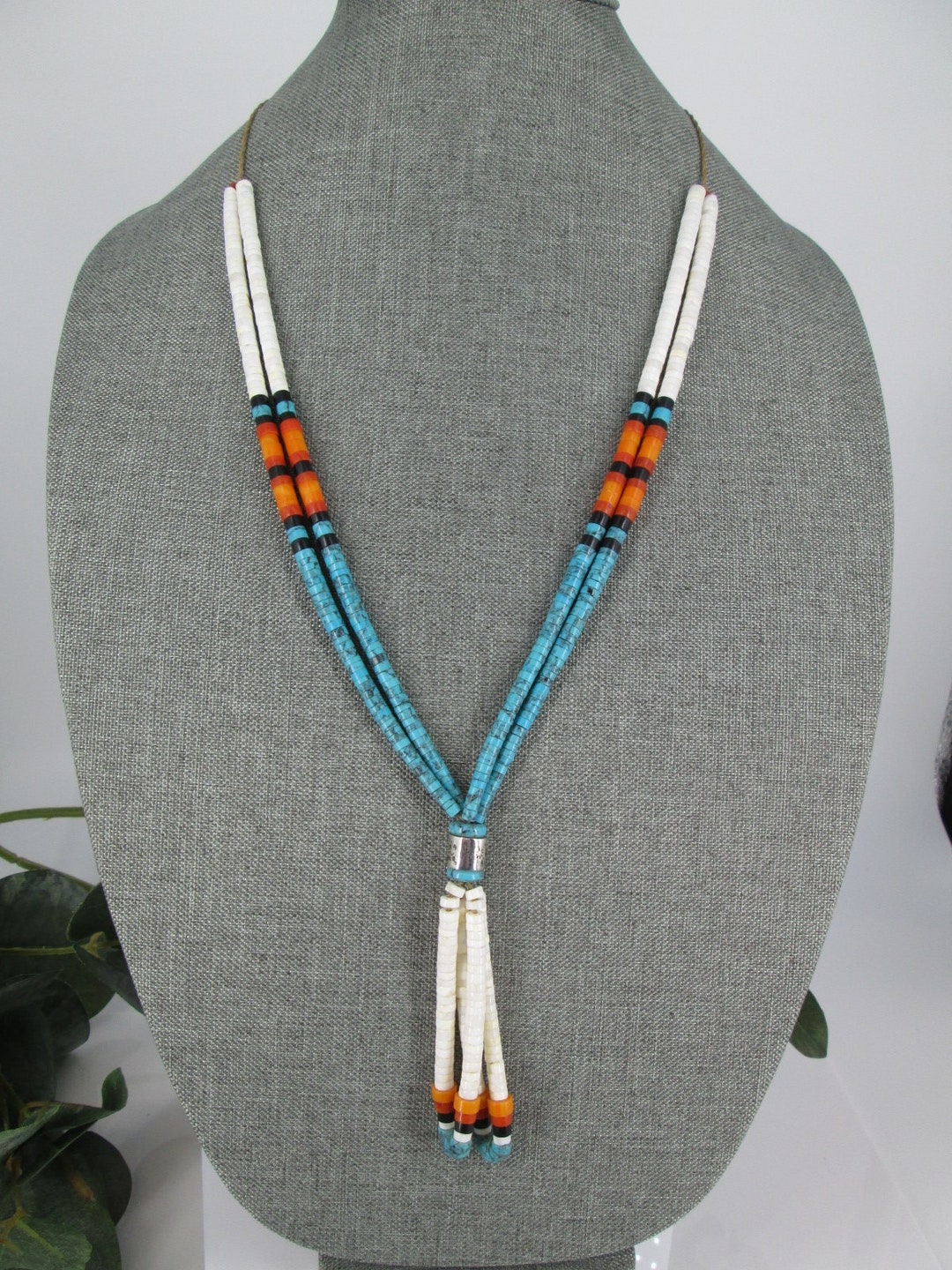 Vintage Native Jacla Necklace>turquoise Jacla Necklace,jet-spiny Oyster ...
